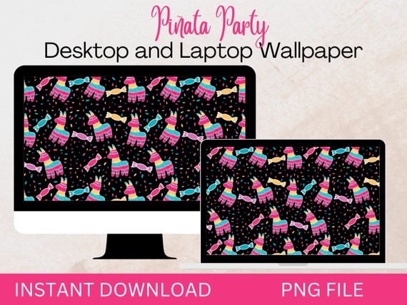 Pinata Party Fiesta Designs Desktop Background Laptop - Etsy