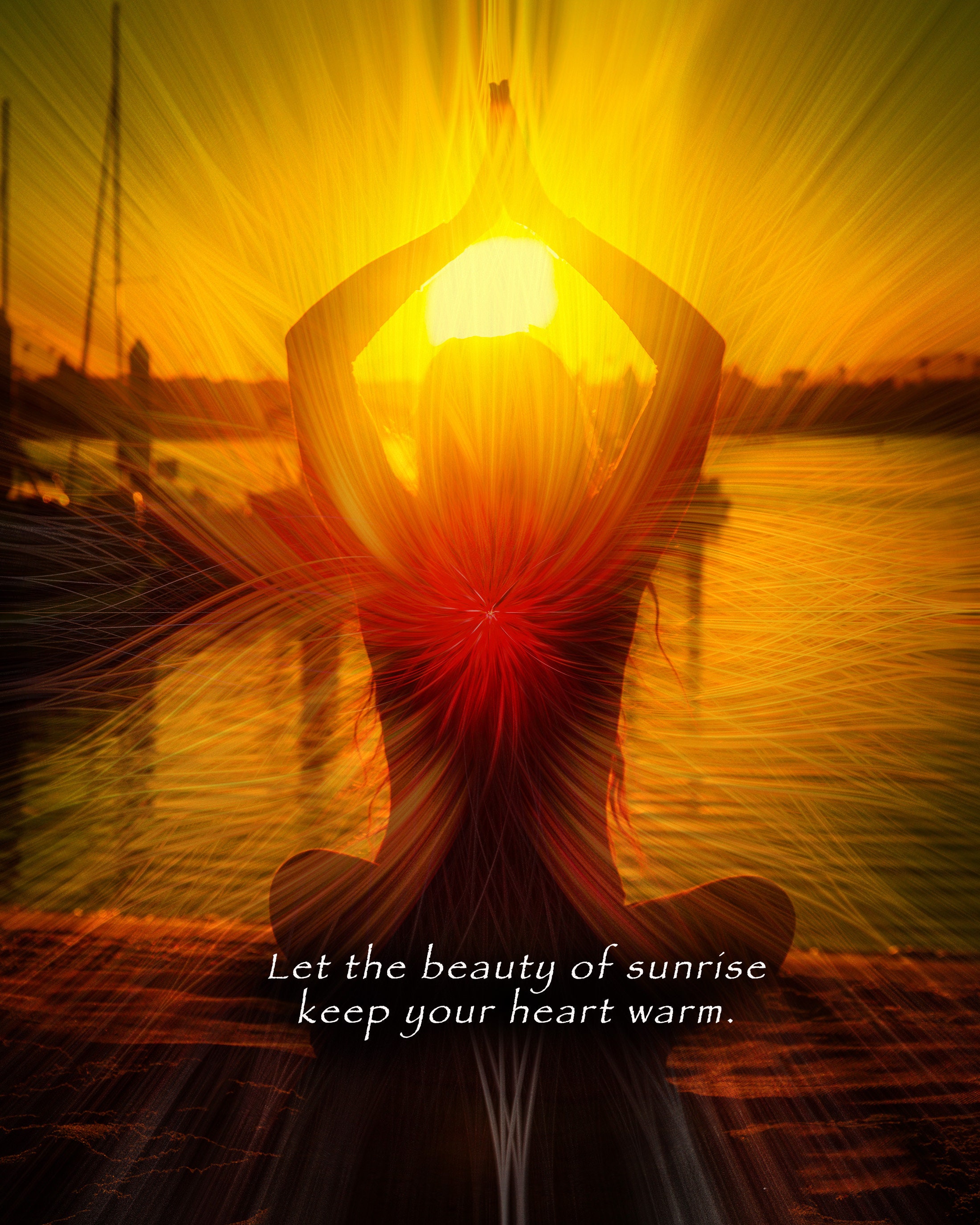 Inspirational Quote - 5-pack Yoga Pose at Sunrise - Digital Download ...