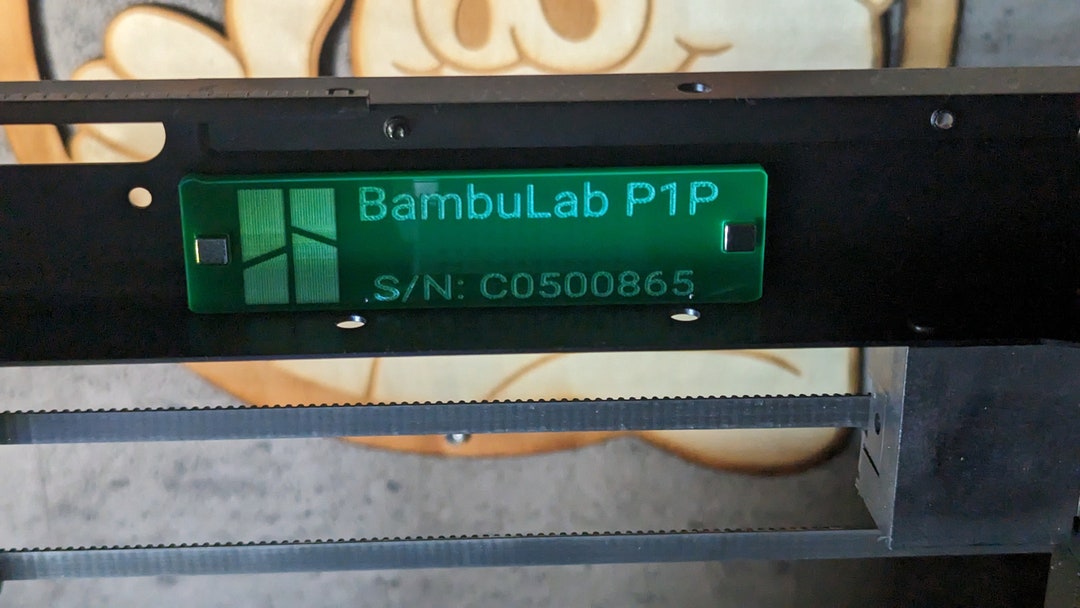 Bambulab P1P X1 Serial Number Acrylic Plate - Etsy