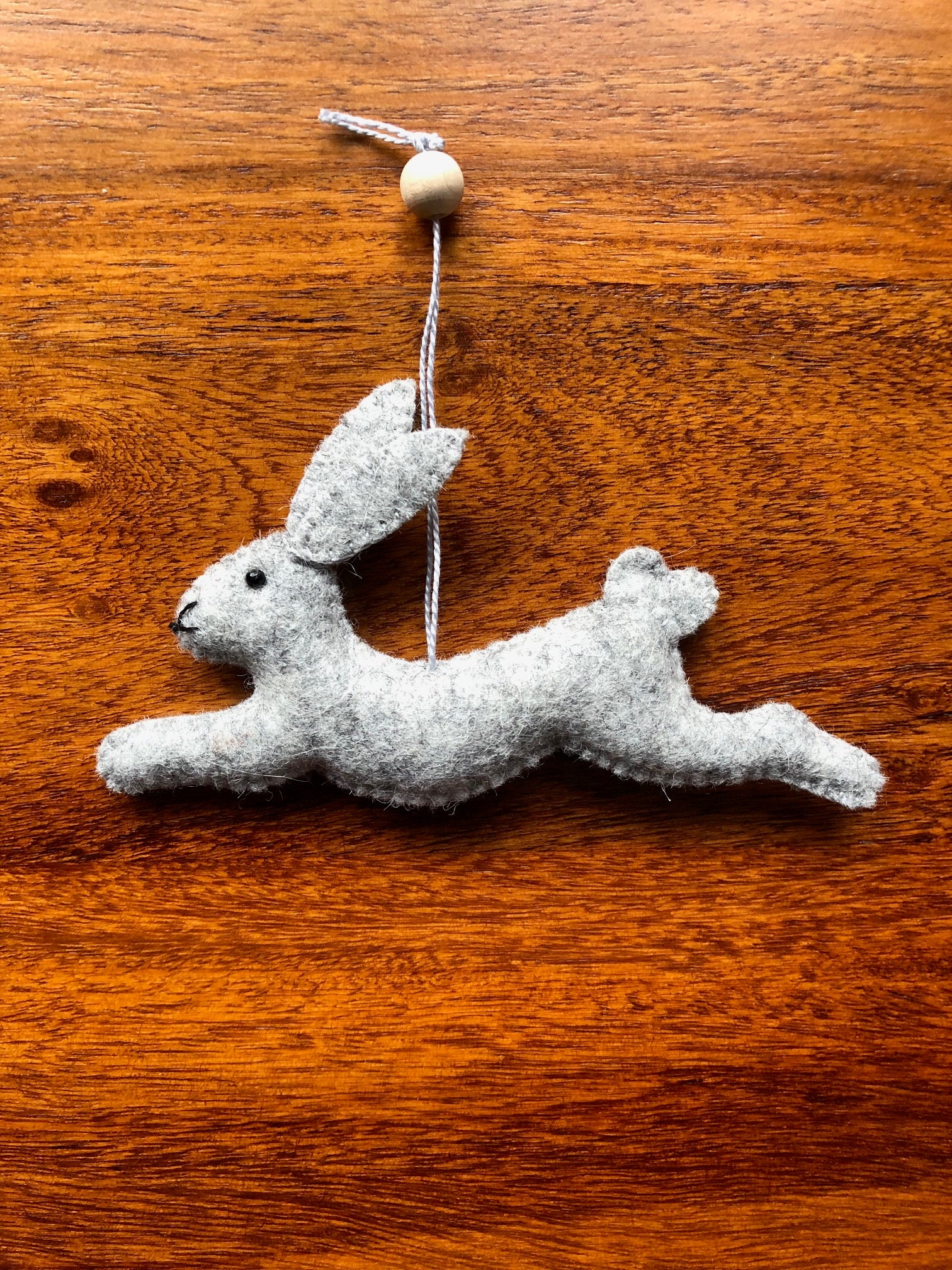 Handstitched Wool Felt Leaping Hare. Easter Dec, Hare Lover Gift. - Etsy UK