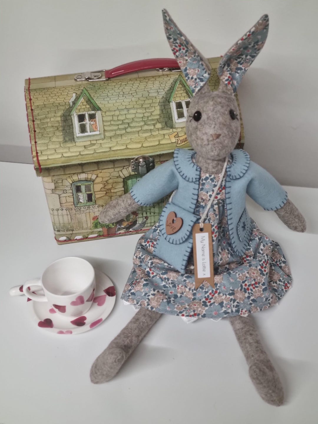 Handmade Wool Felt Bunny Rabbit Doll: Molly Brett Style Heirloom Toy - Etsy