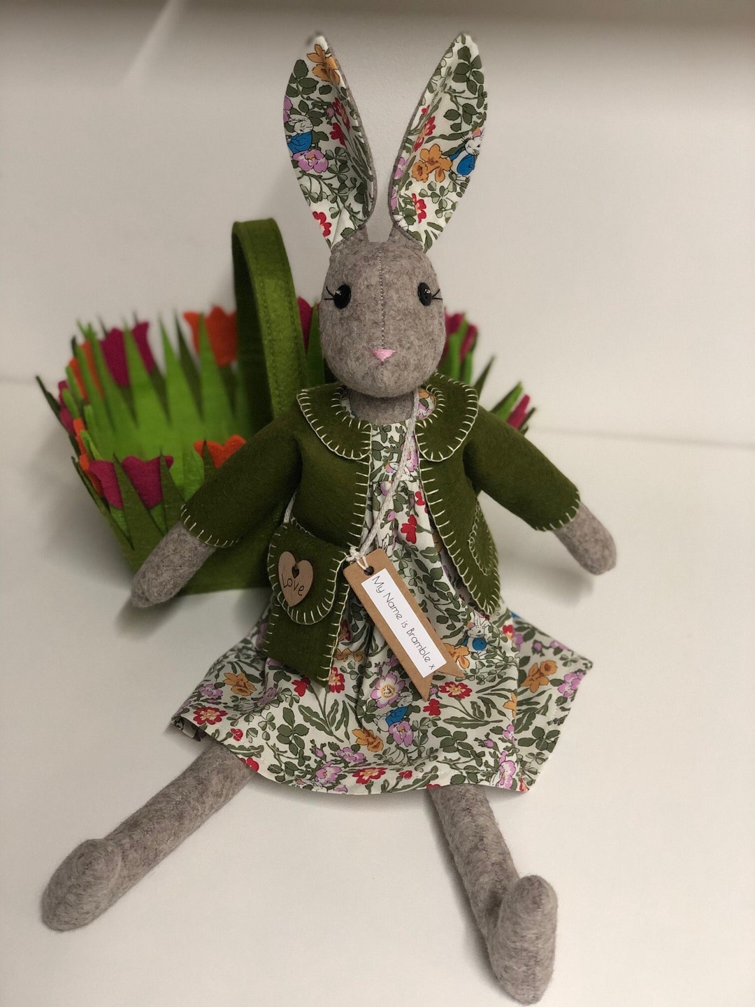 Handmade Felt Luna Molly Brett Style Bunny Rabbit Doll Heirloom Gift ...