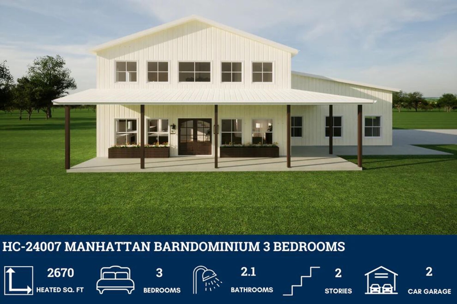 HC-24007 Manhattan Barndominium House Plan - Etsy