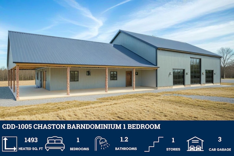 CDD-1005 Chaston Barndominium House Plans - Etsy