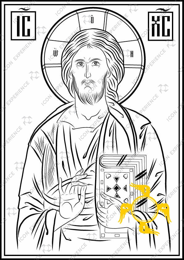 Line Art Sketch Christ Pantocrator / Instant Download / Digital Product ...