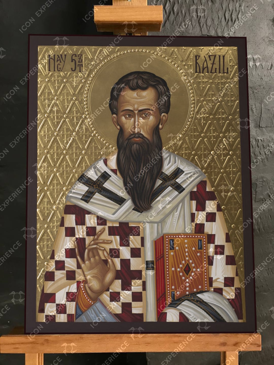 Hand Painted Icon of St Basil the Great / 23 Carat Gold / - Etsy