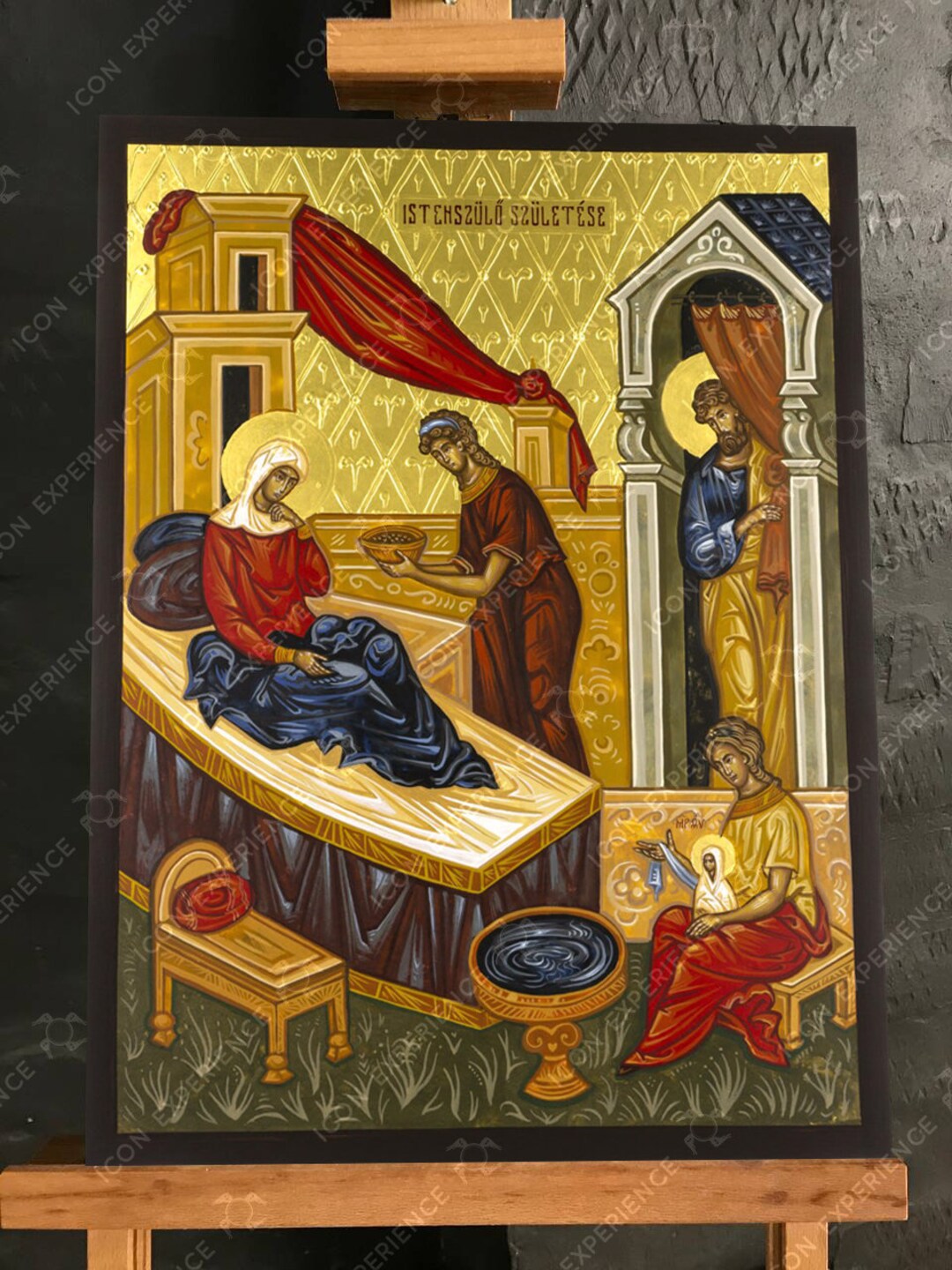 The Nativity of Saint Mary Handpainted Icon Scene of Nativity Religious ...