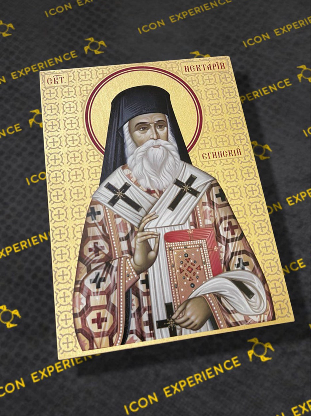 Saint Nectarios of Aegina Byzantine Icon Premium Replica Greek Orthodox ...