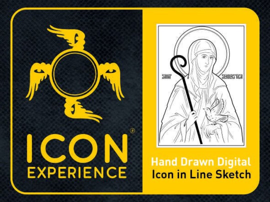 Saint Scholastica of Nursia Line Art Sketch Hand Drawn Religious Art ...