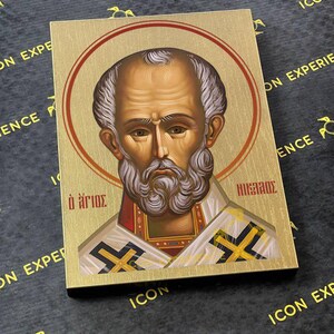Saint Nicholas Iconography Christian Art Gift Natural UV Pigments ...