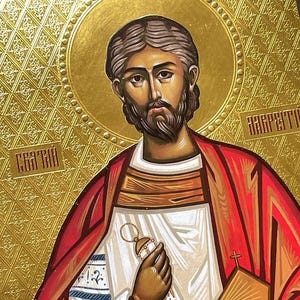 High Quality Premium Replica of Saint Lawrence Printed Icon With Real ...