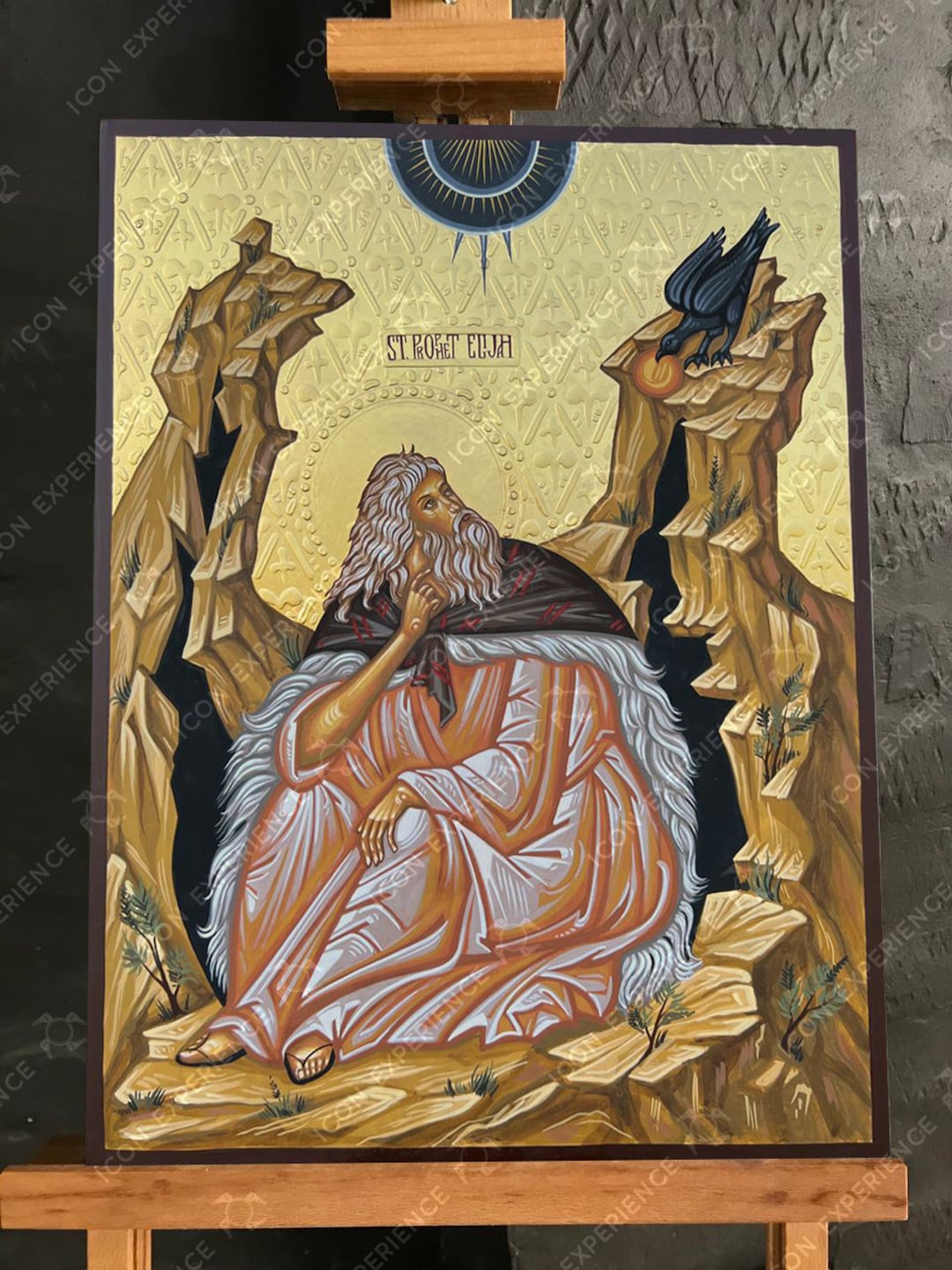 Handpainted Icon of Saint Prophet Elijah Byzantine Sacral Art, Biblical ...