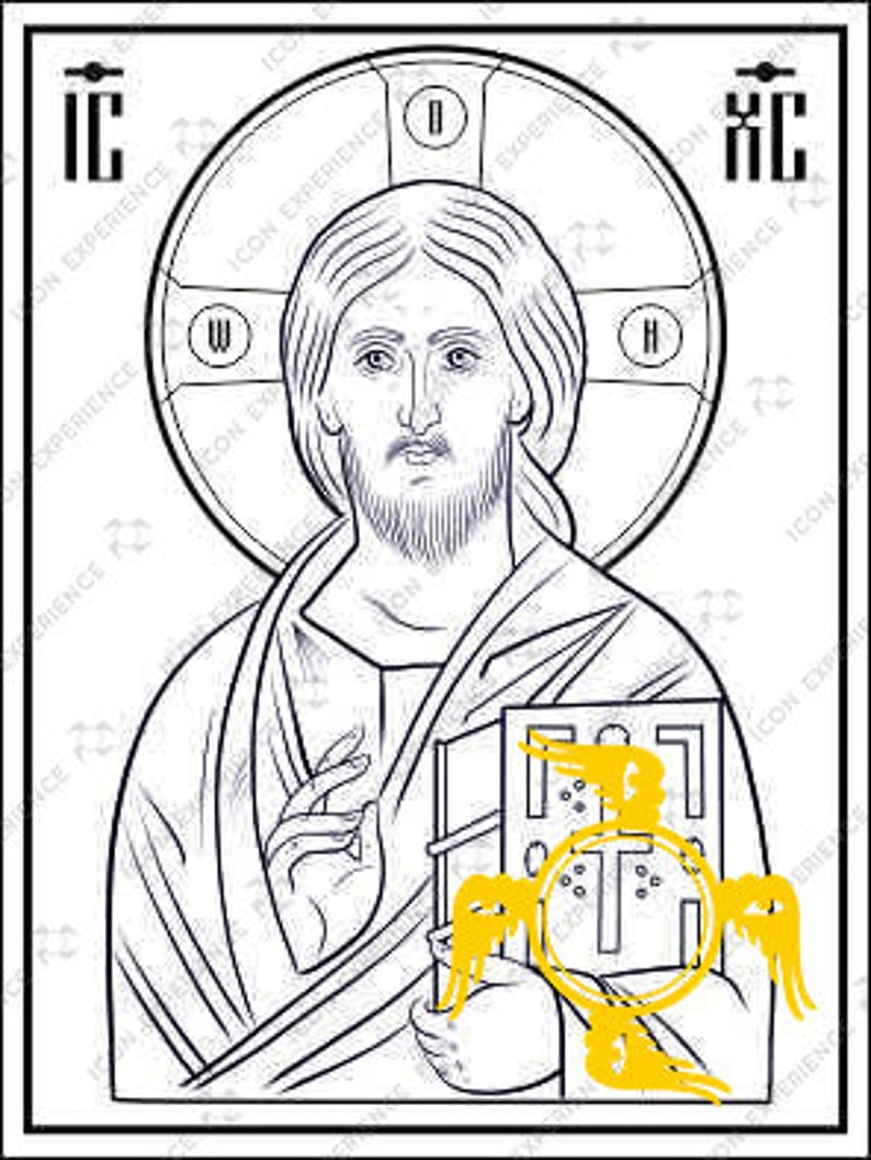 Line Art Sketch Christ Pantocrator of Sinai / Instant Download ...