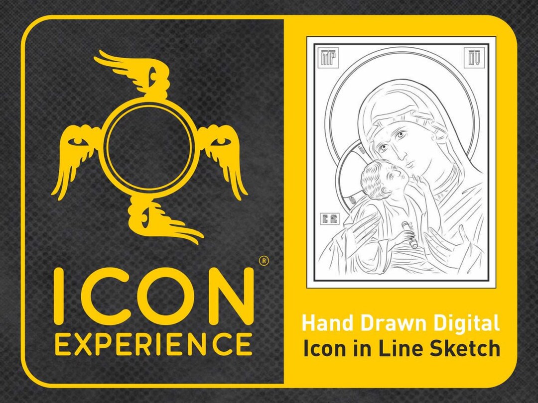 Saint Mary Sweet Kissing Line Art Sketch Hand Drawn Religious Art ...