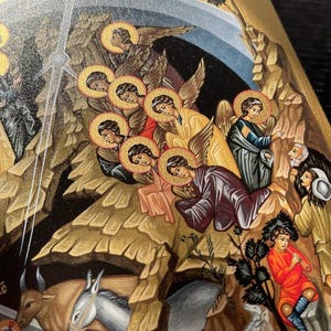 Nativity of Jesus Christ Premium Replica on Wood Greek Orthodox ...