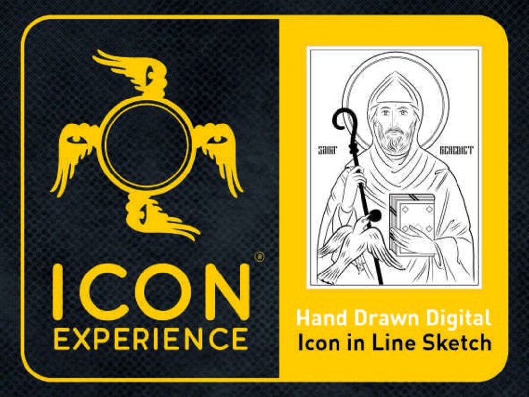 Saint Benedict Line Art Sketch: Hand-drawn Icon (digital Download) - Etsy