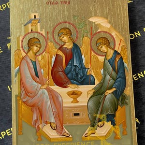 The Holy Trinity Byzantine Iconography Sacral Art Christian Gift ...
