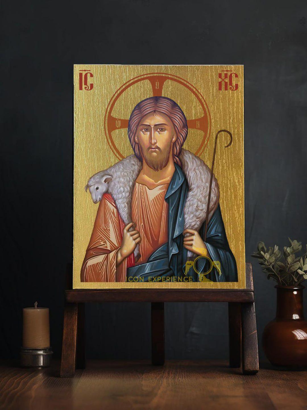 Jesus Christ the Good Shepherd Byzantine Iconography Christian Art - Etsy