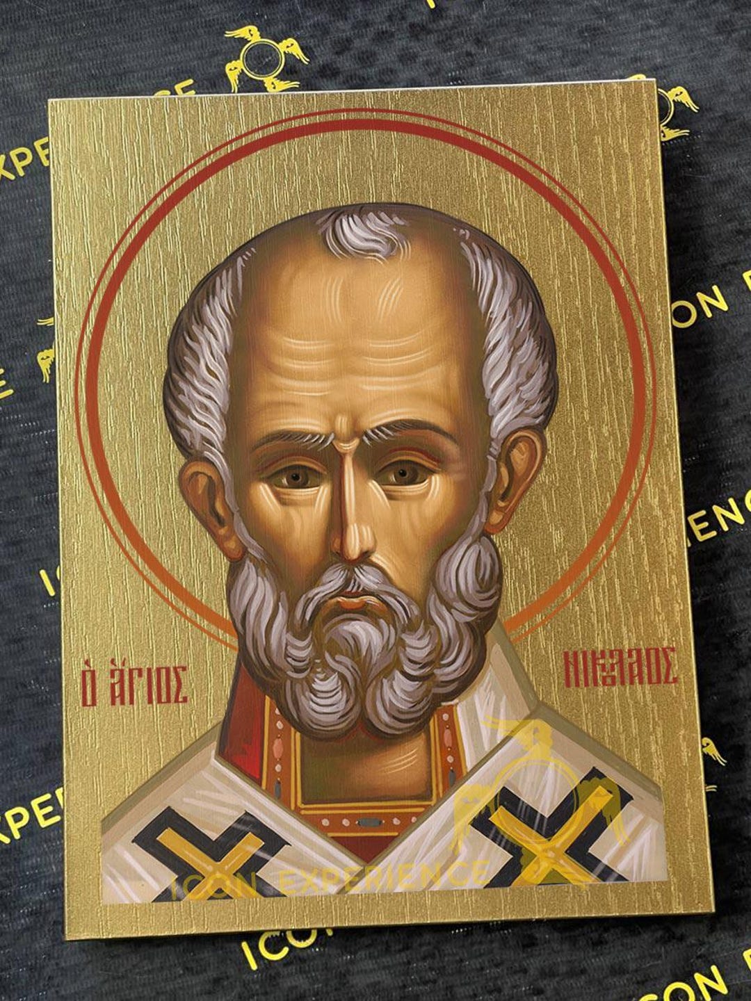 Saint Nicholas Iconography Christian Art Gift Natural UV Pigments ...