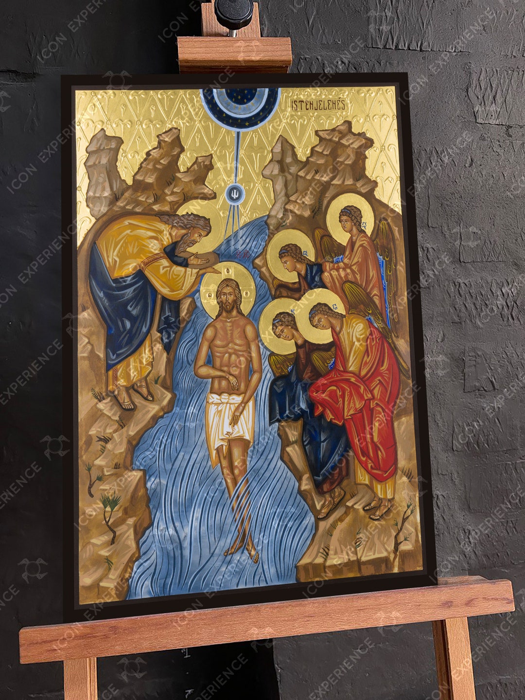 Theophany of Jesus Christ Hanpainted Icon Wooden Wall Decor Baptism of ...