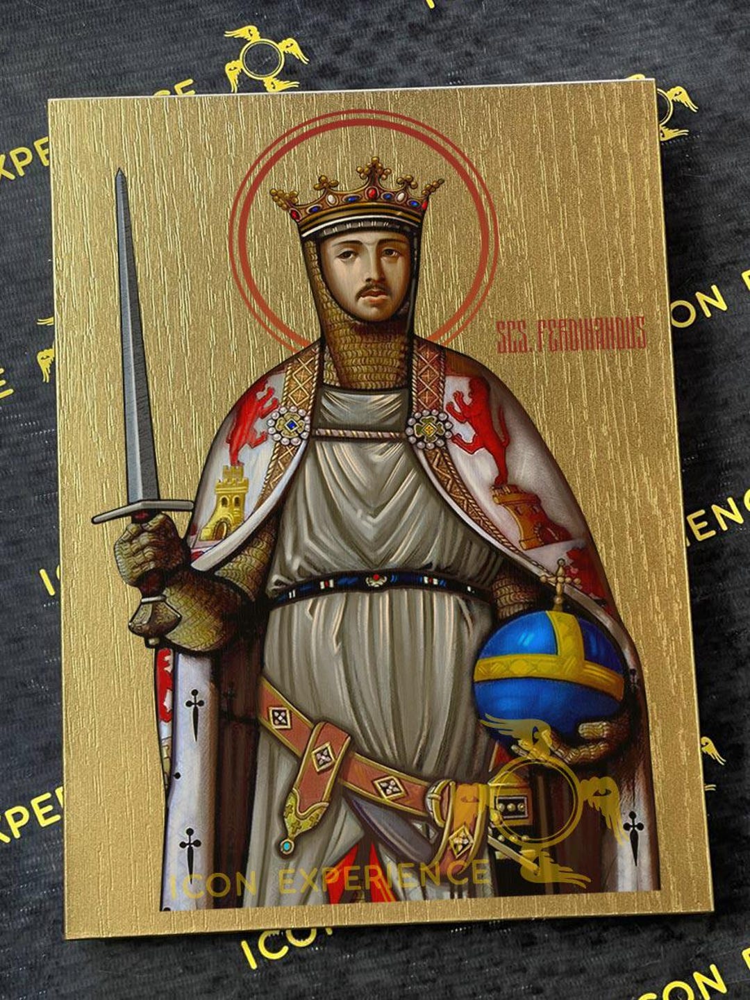 Saint Ferdinand Iconography Christian Art Gift Natural UV Pigments ...