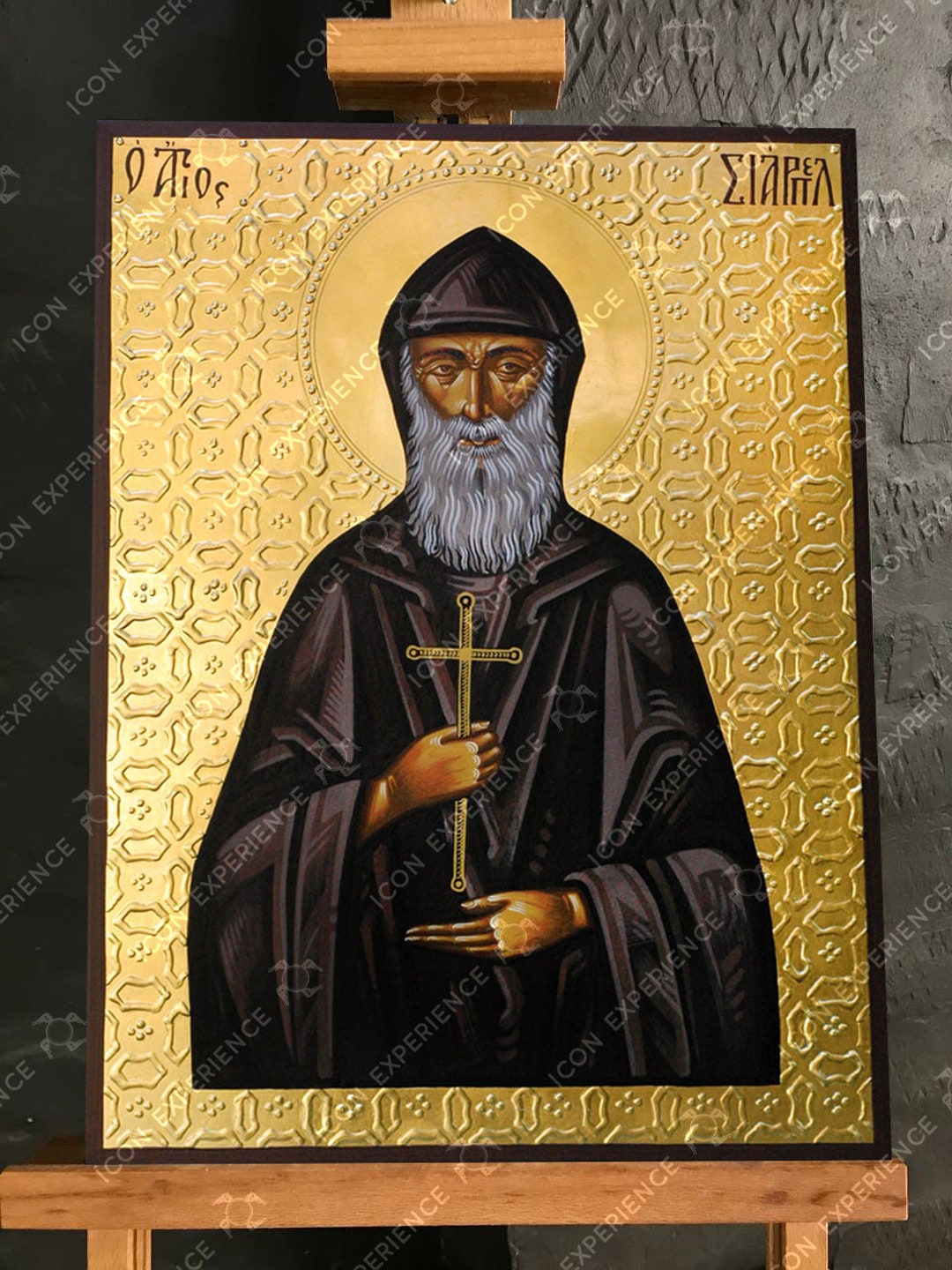 Saint Charbel Makhlouf Handpainted Icon Religious Artwork on Wood ...