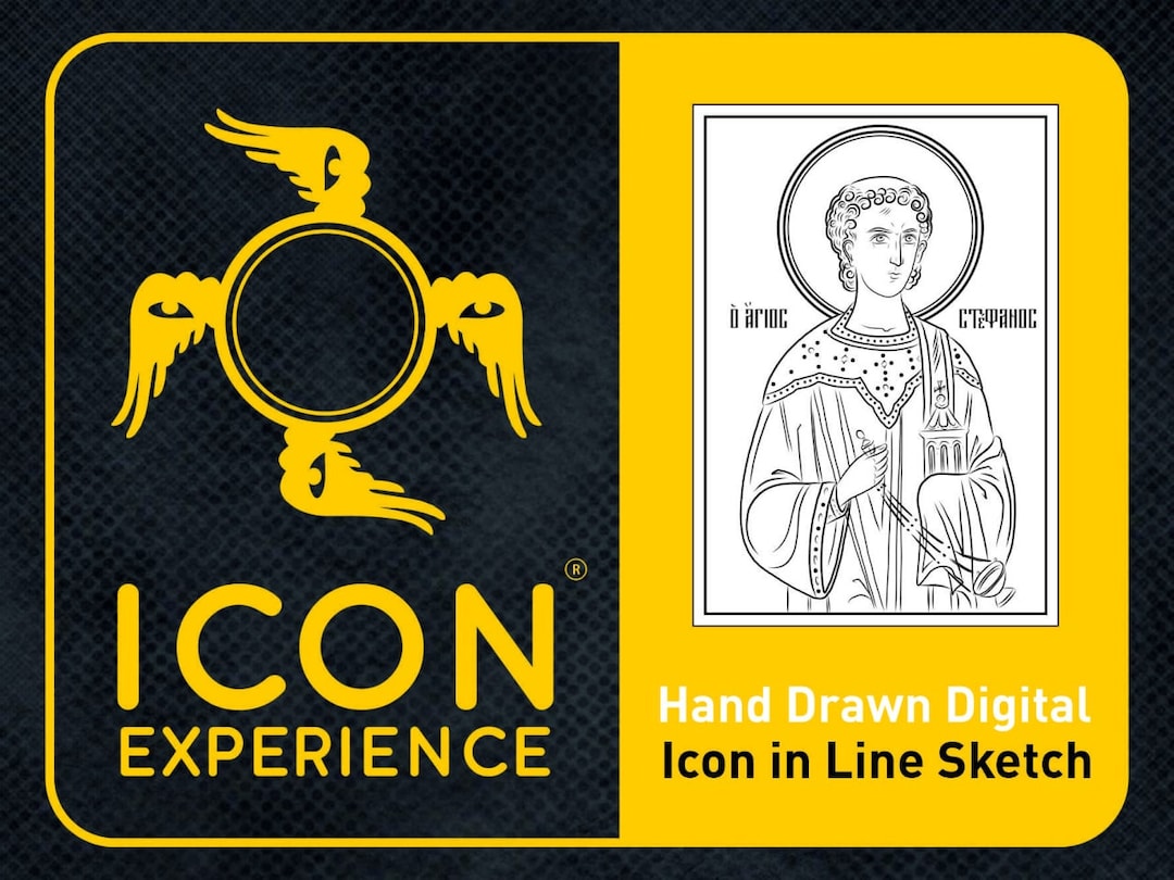Line Art Sketch Saint Stephen the First Martyr / Instant Download ...