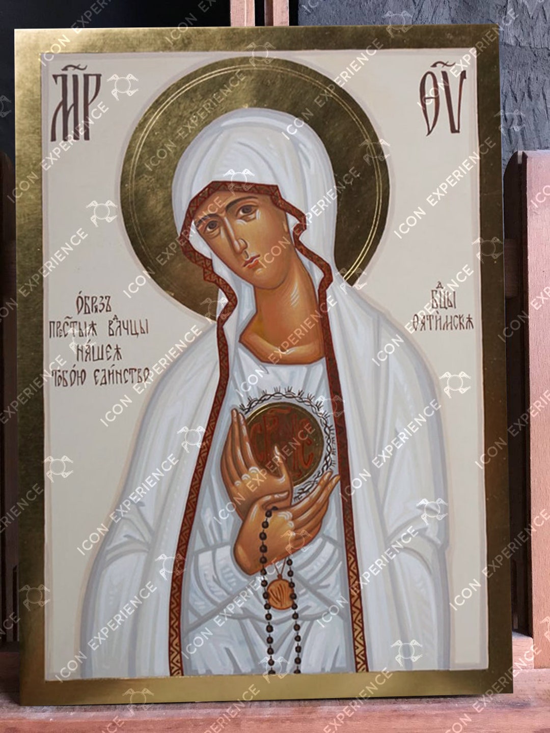 Our Lady of Fátima Handpainted Icon Byzantine Iconography Handmade ...