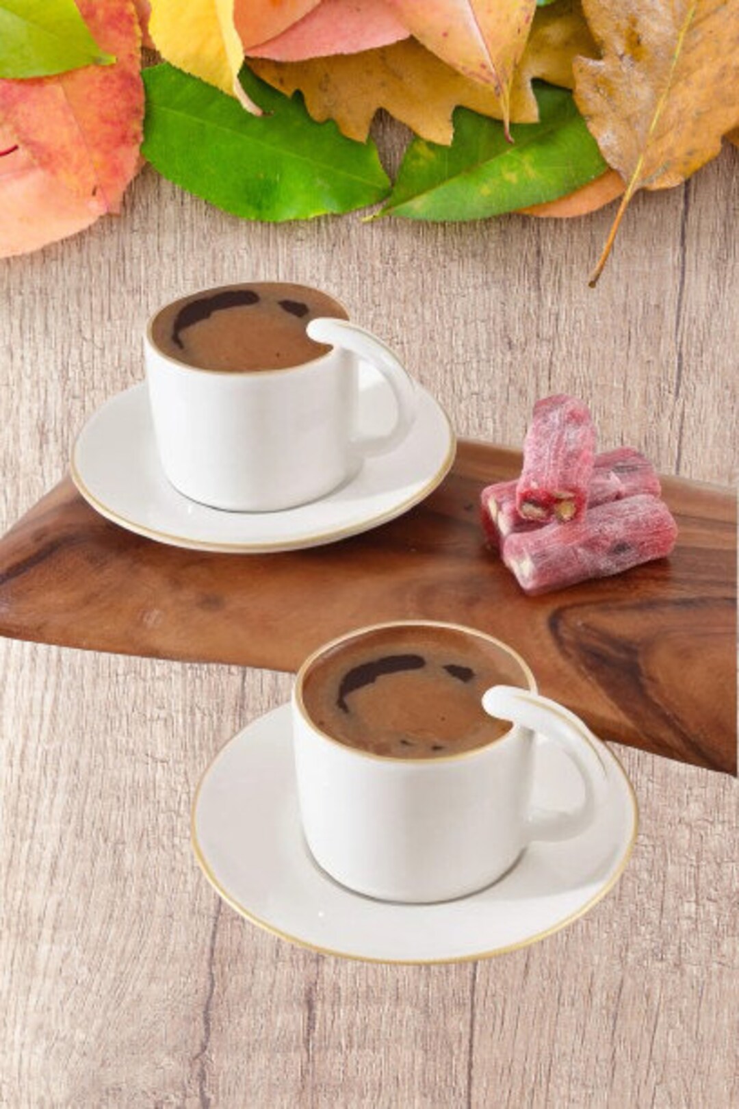 2x Porcelain Espresso Cups and Saucers Set, Boho Coffee Cup Set ...