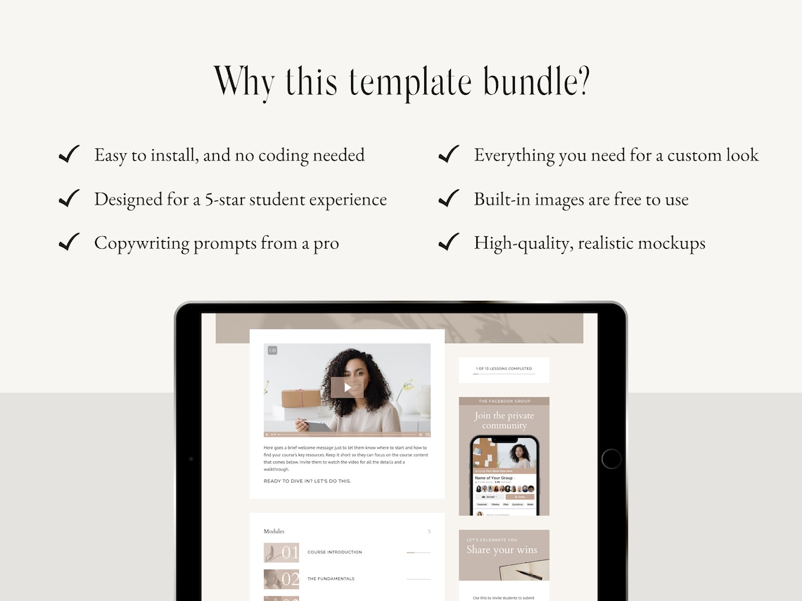 Kajabi Course Template Kajabi Product Template With Course Thumbnails ...