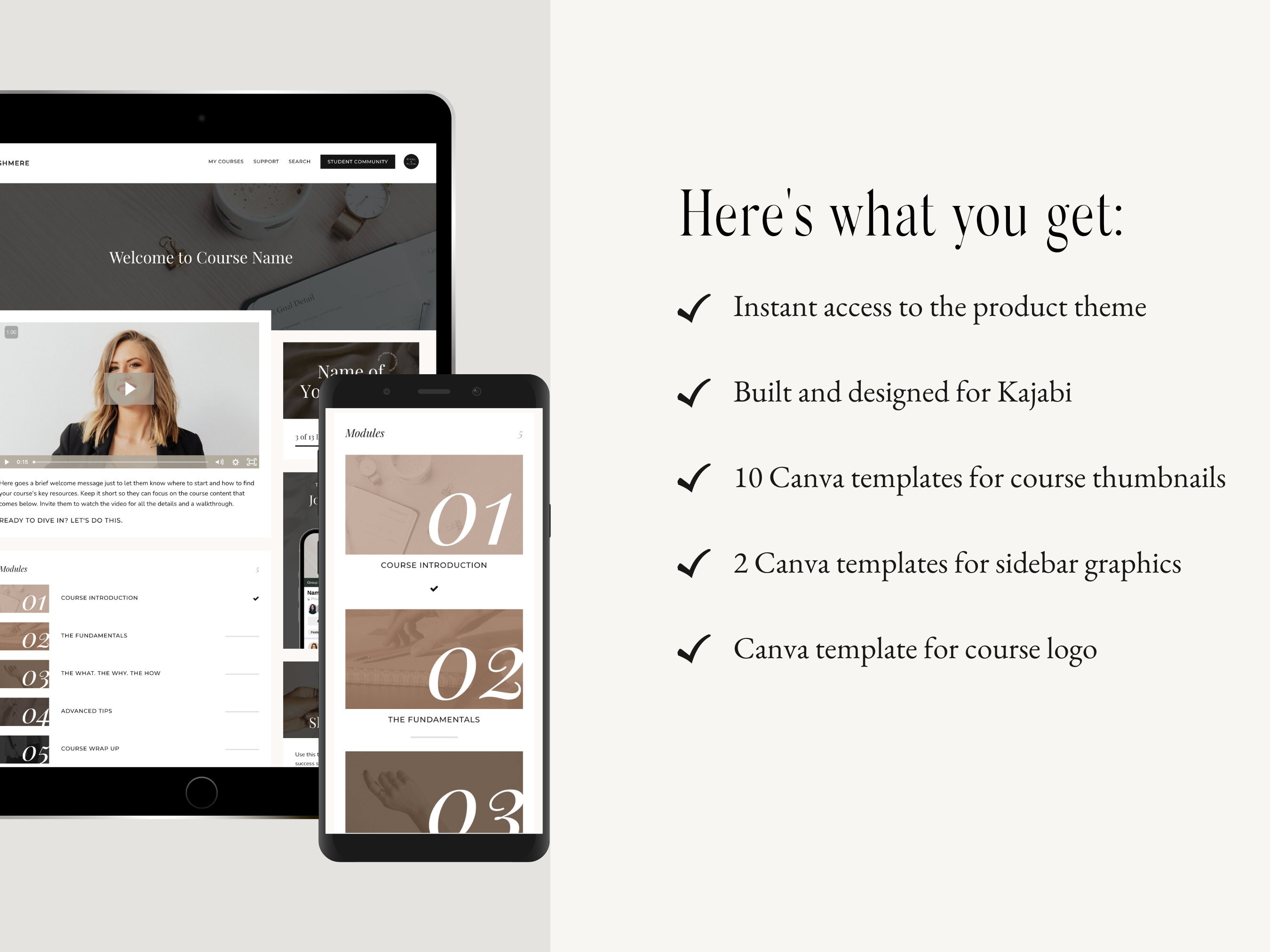 Kajabi Course Template | Kajabi Product Template With Course Thumbnails ...