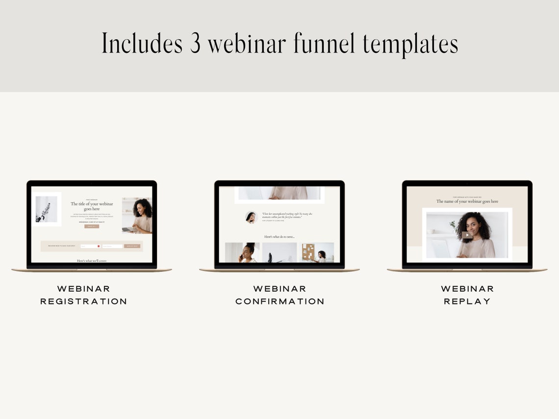 Kajabi Template Webinar Bundle | 3 Kajabi Webinar Landing Pages for Coaches & Online Course ...