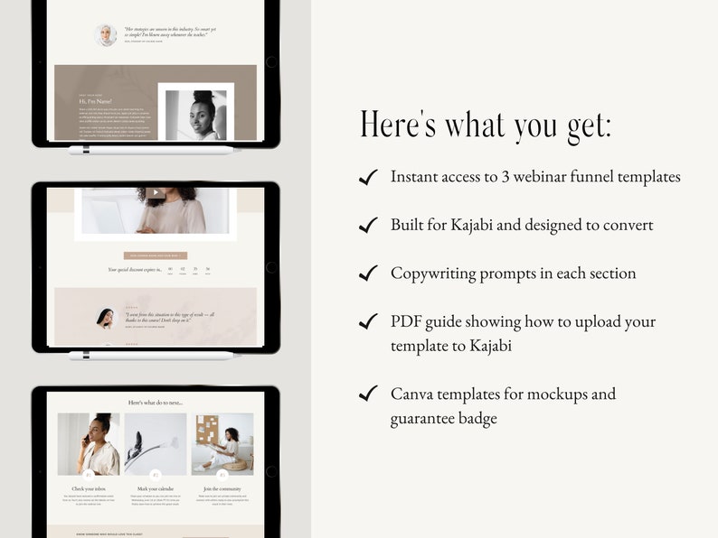 Kajabi Template Webinar Bundle | 3 Kajabi Webinar Landing Pages for ...
