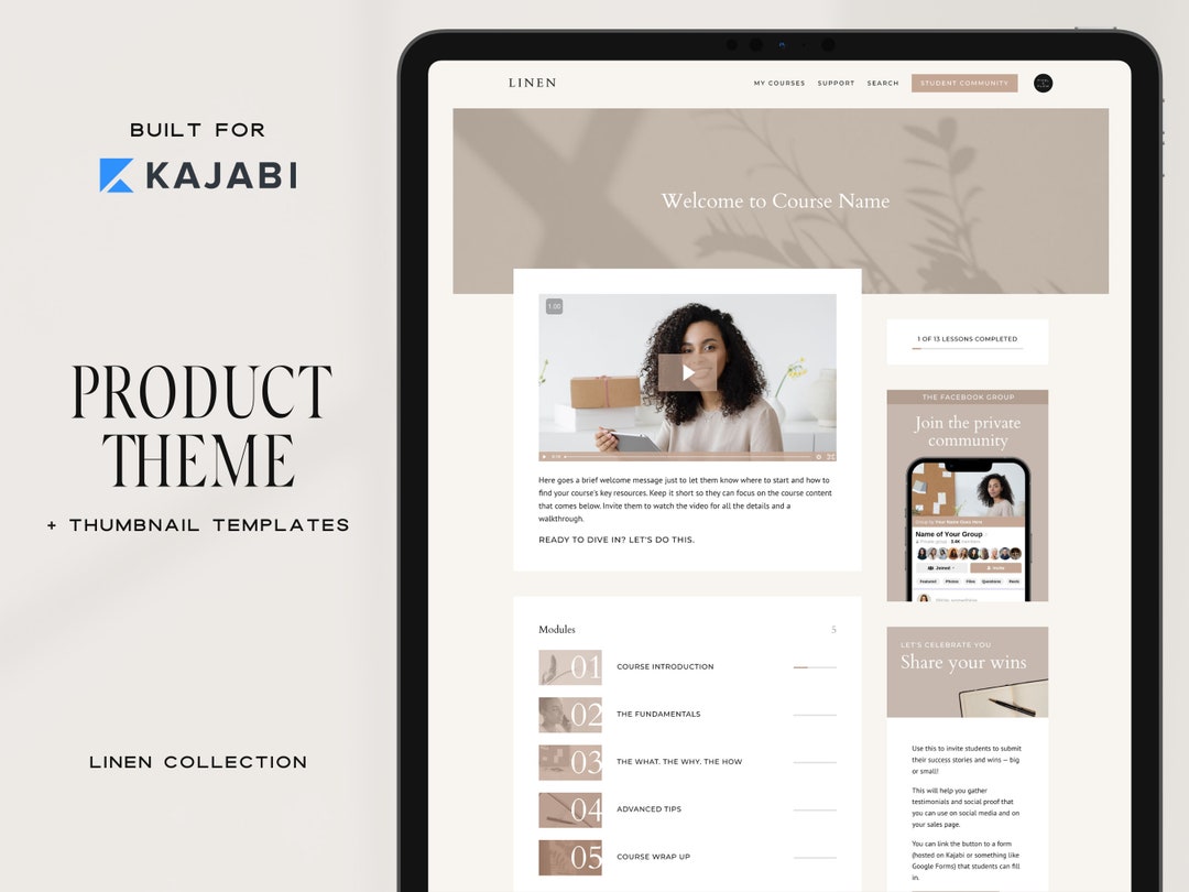 Kajabi Course Template Kajabi Product Template With Course - Etsy
