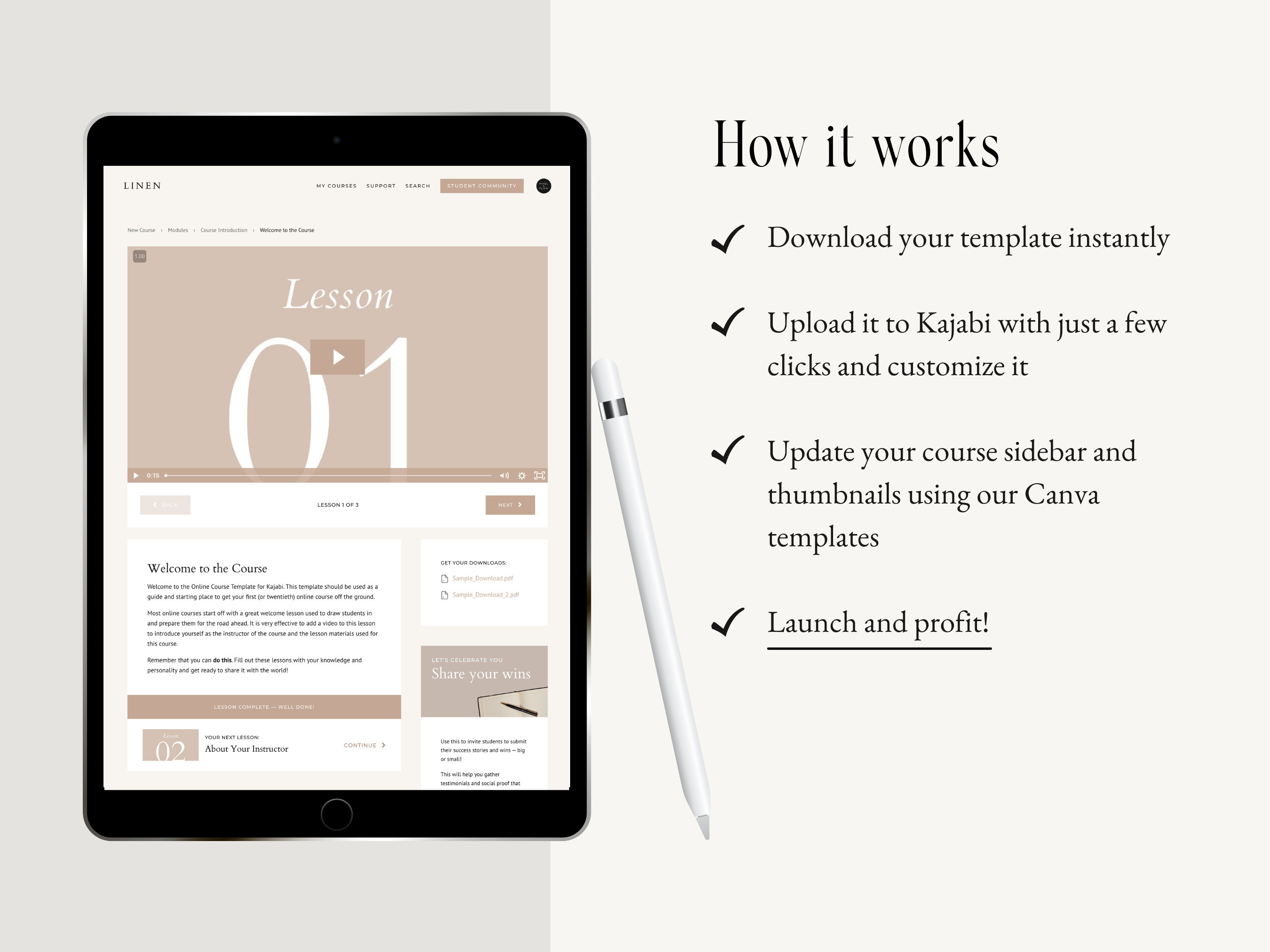 Kajabi Course Template Kajabi Product Template With Course Thumbnails ...