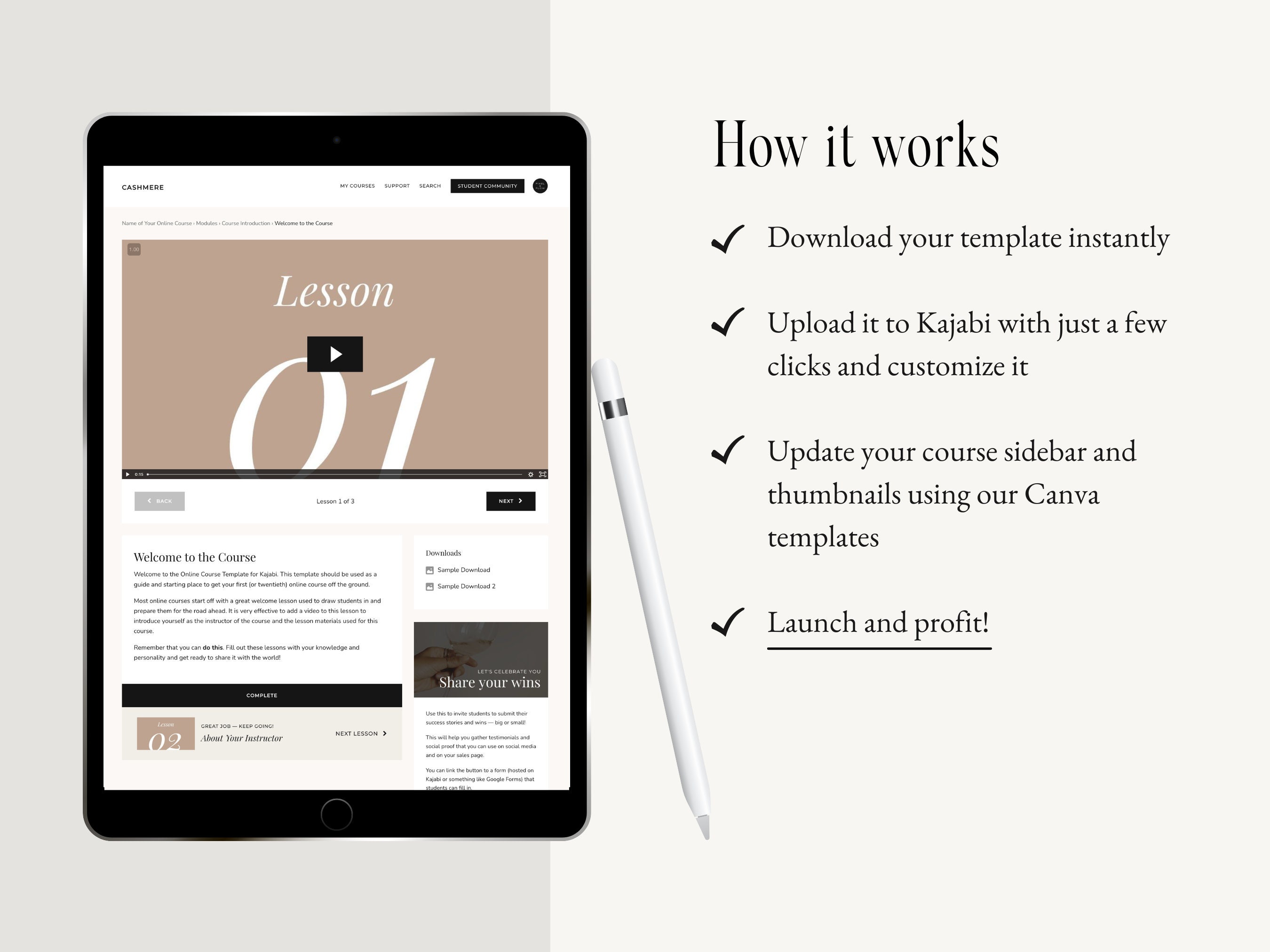 Kajabi Course Template | Kajabi Product Template With Course Thumbnails ...