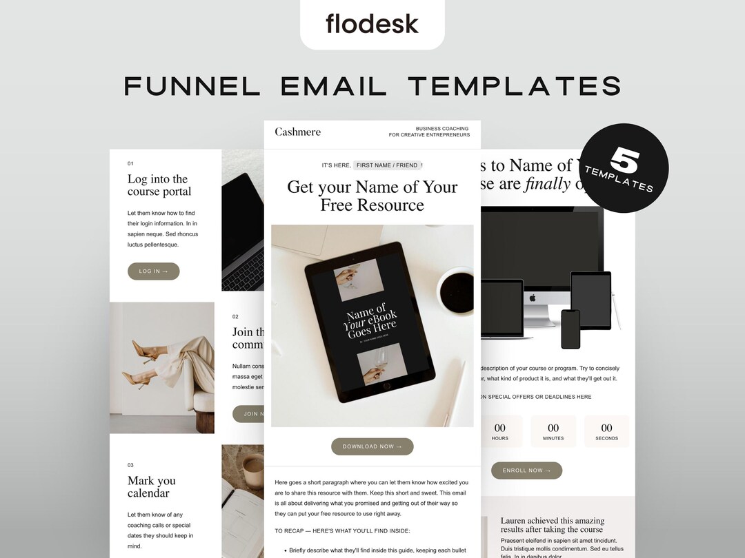 Flodesk Email Template Bundle for Launches: for Coaches & Course ...