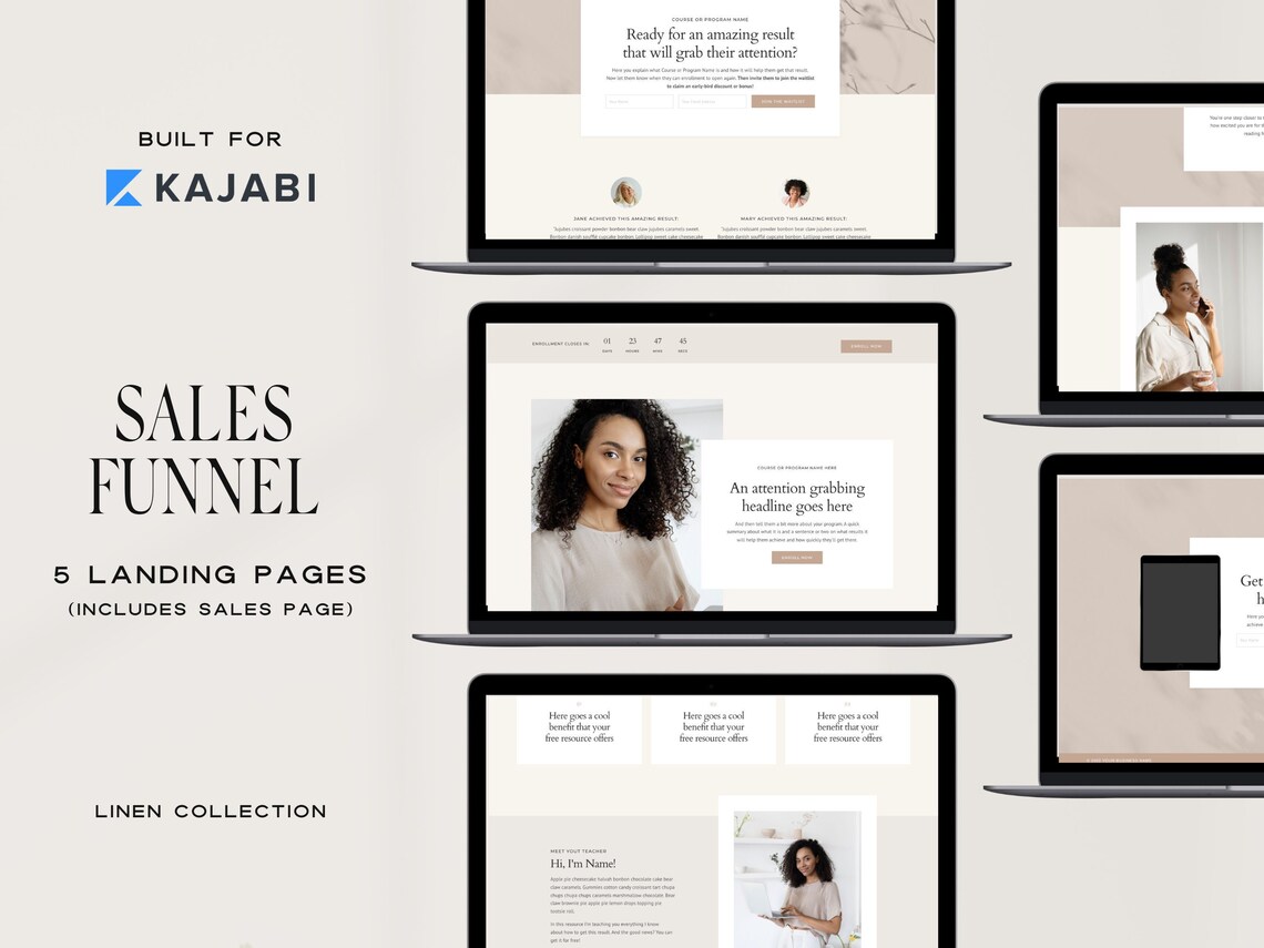 Kajabi Template Bundle 5 Sales Funnel Templates for Coaches - Etsy
