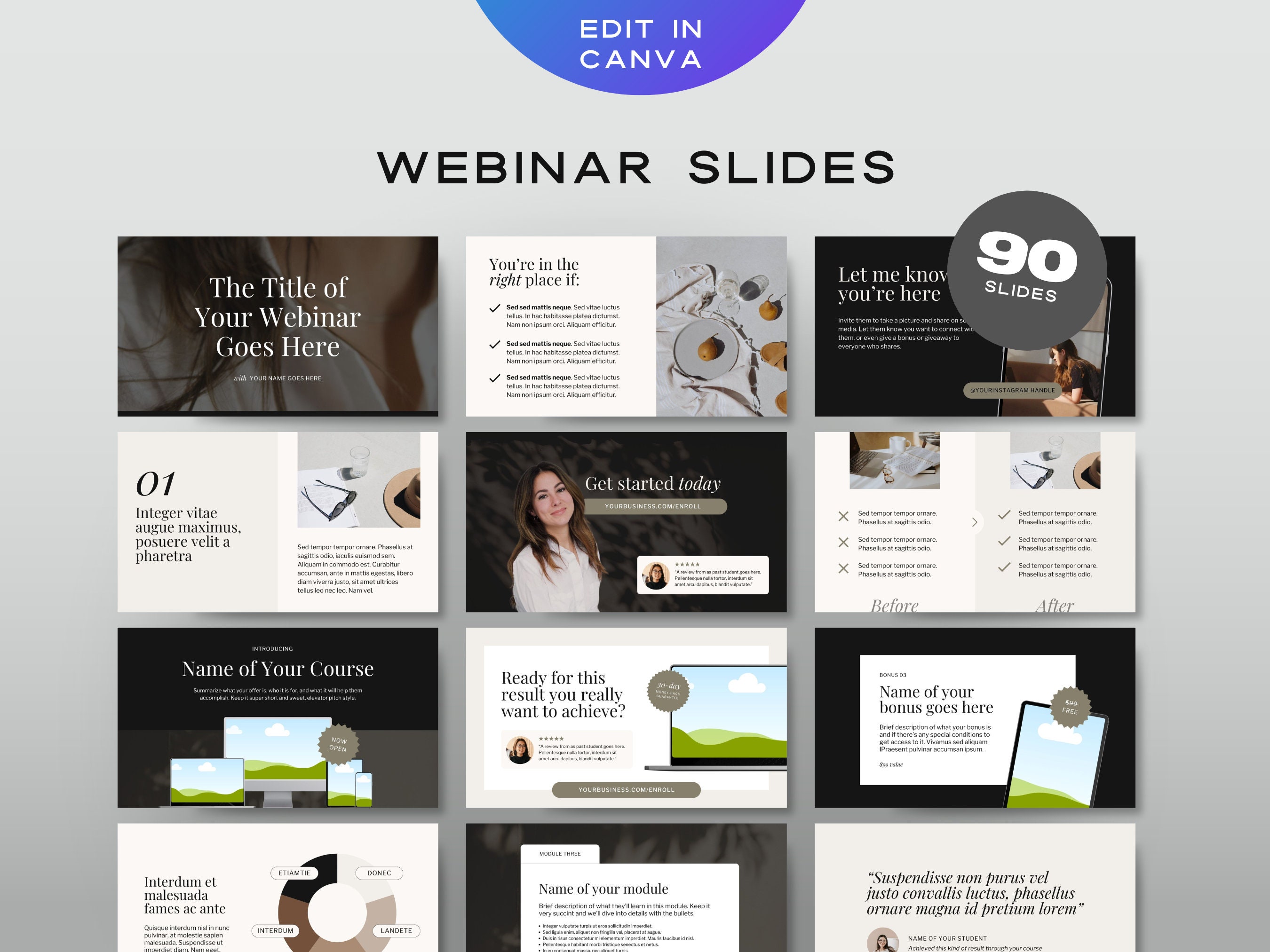 Webinar Slide Deck Template for Coaches and Course Creators | Neutral ...