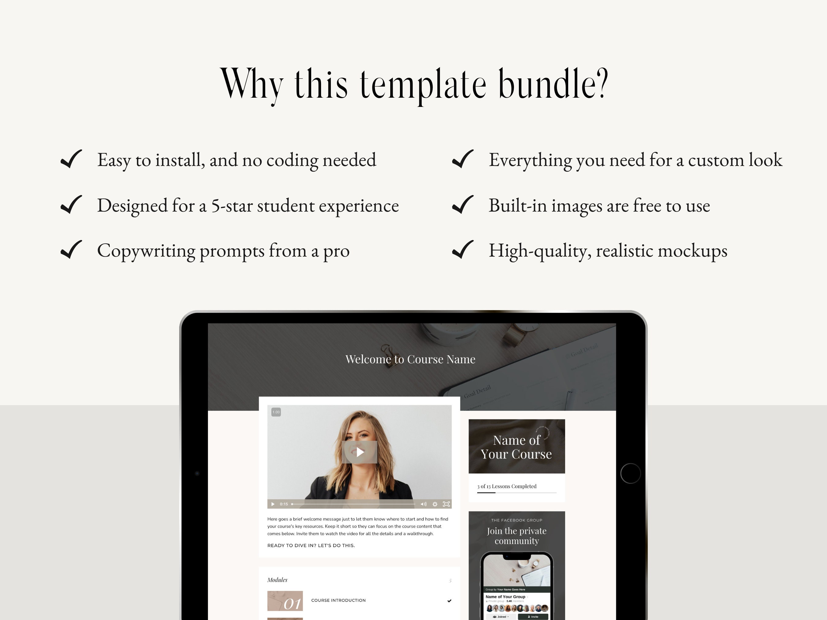 Kajabi Course Template | Kajabi Product Template With Course Thumbnails ...