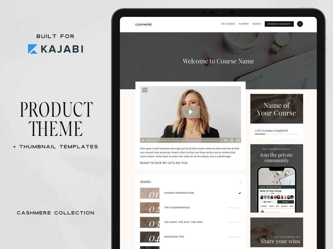 Kajabi Course Template Kajabi Product Template With Course - Etsy