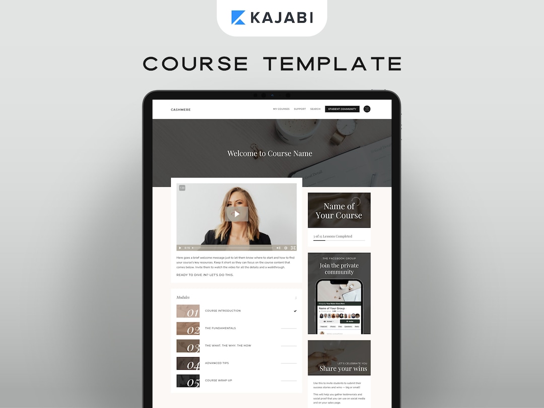 Kajabi Course Template With Canva Templates: for Coaches & Course ...