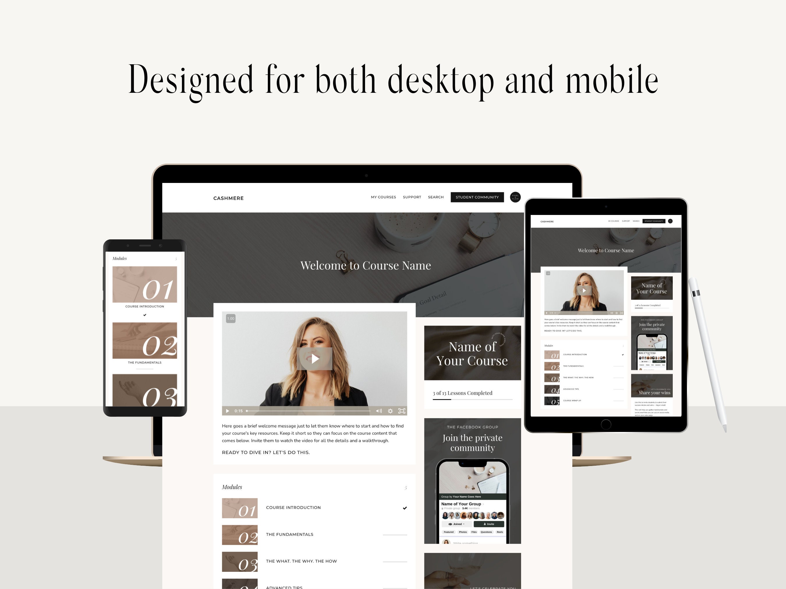 Kajabi Course Template | Kajabi Product Template With Course Thumbnails ...