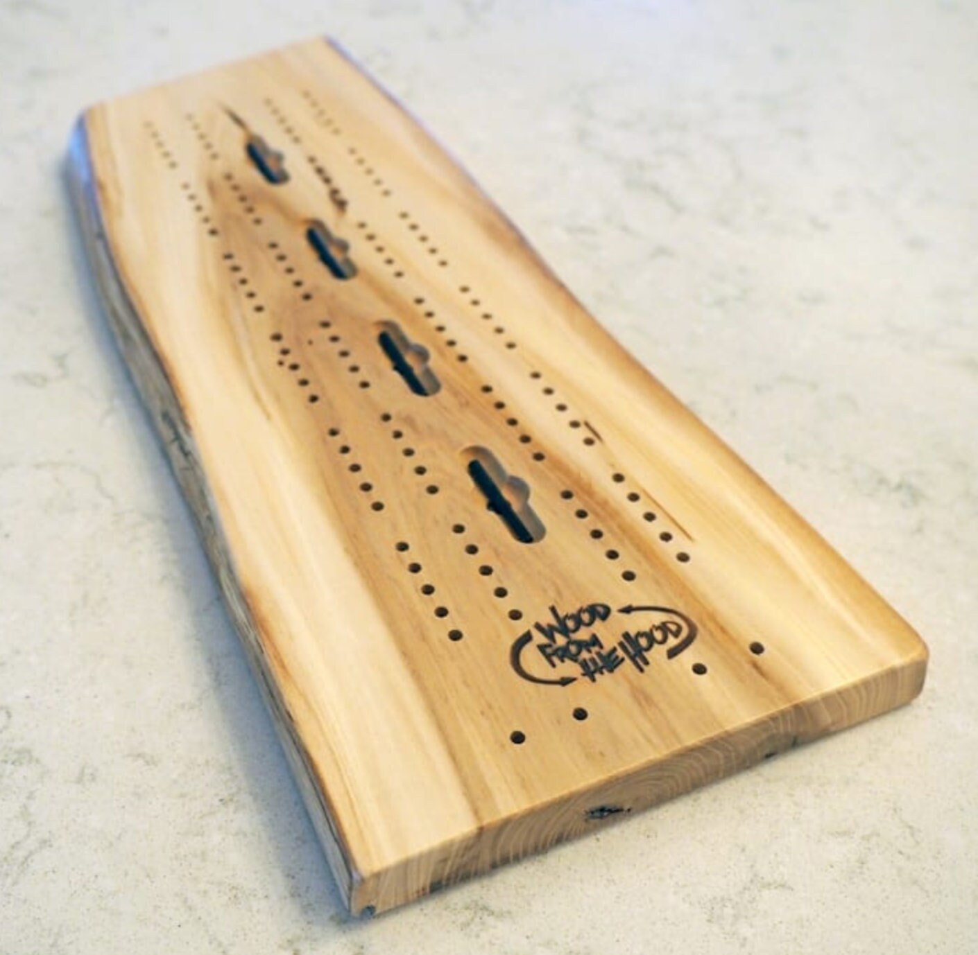 Natural Edge Elm Cribbage Board Reclaimed Wood Cribbage Board Handmade ...