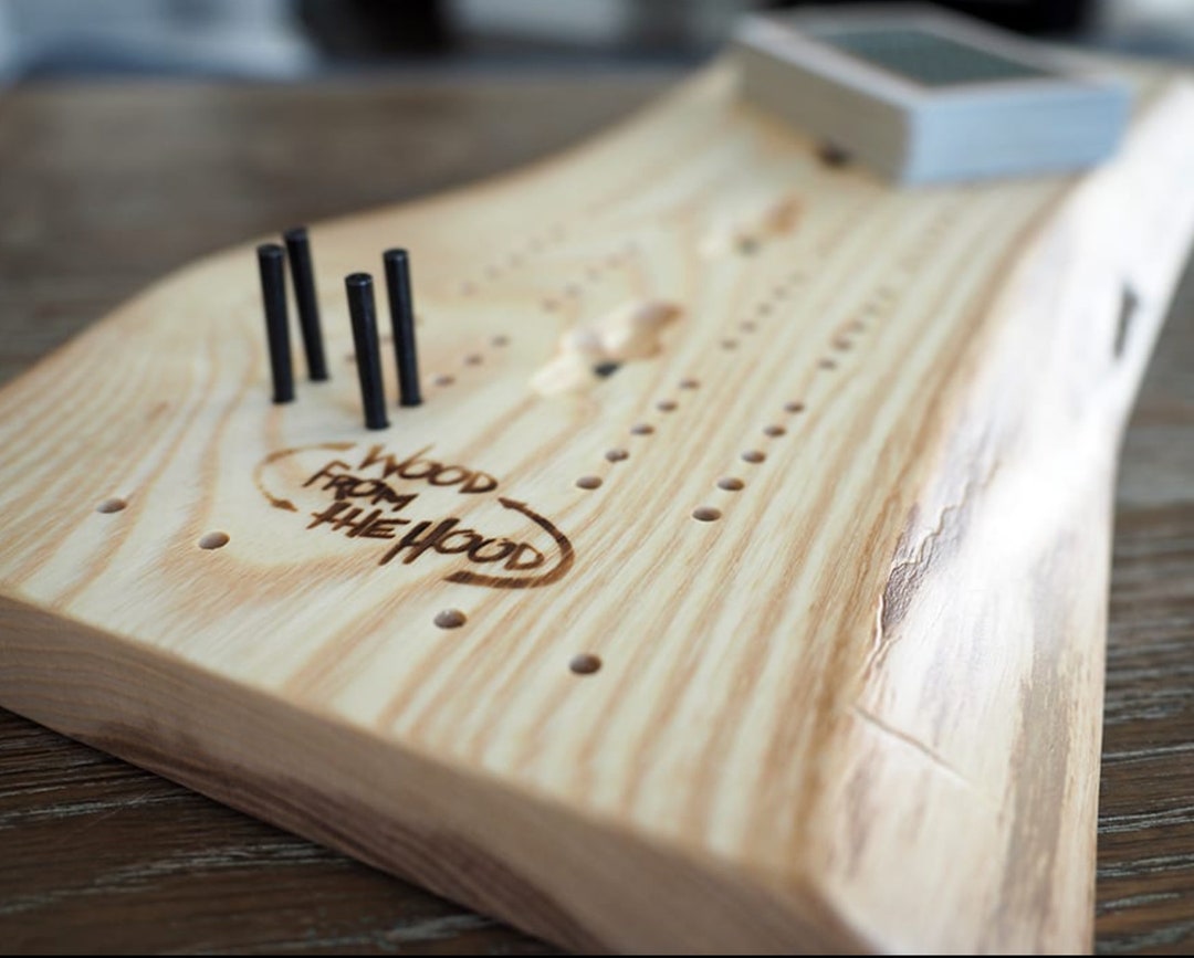 Natural Edge Ash Cribbage Board Reclaimed Wood Cribbage Board Handmade ...