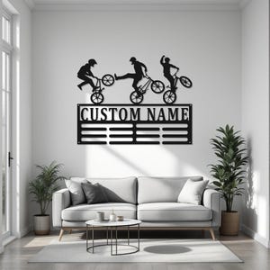 Custom BMX Medal Holder LED Light, Personalized Bicycle Motocross ...