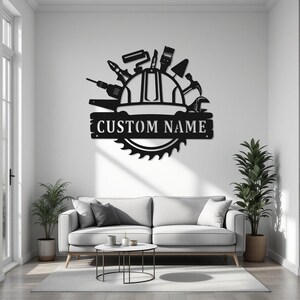 Custom Carpenter Repair Tools Metal Wall Art With LED Light ...