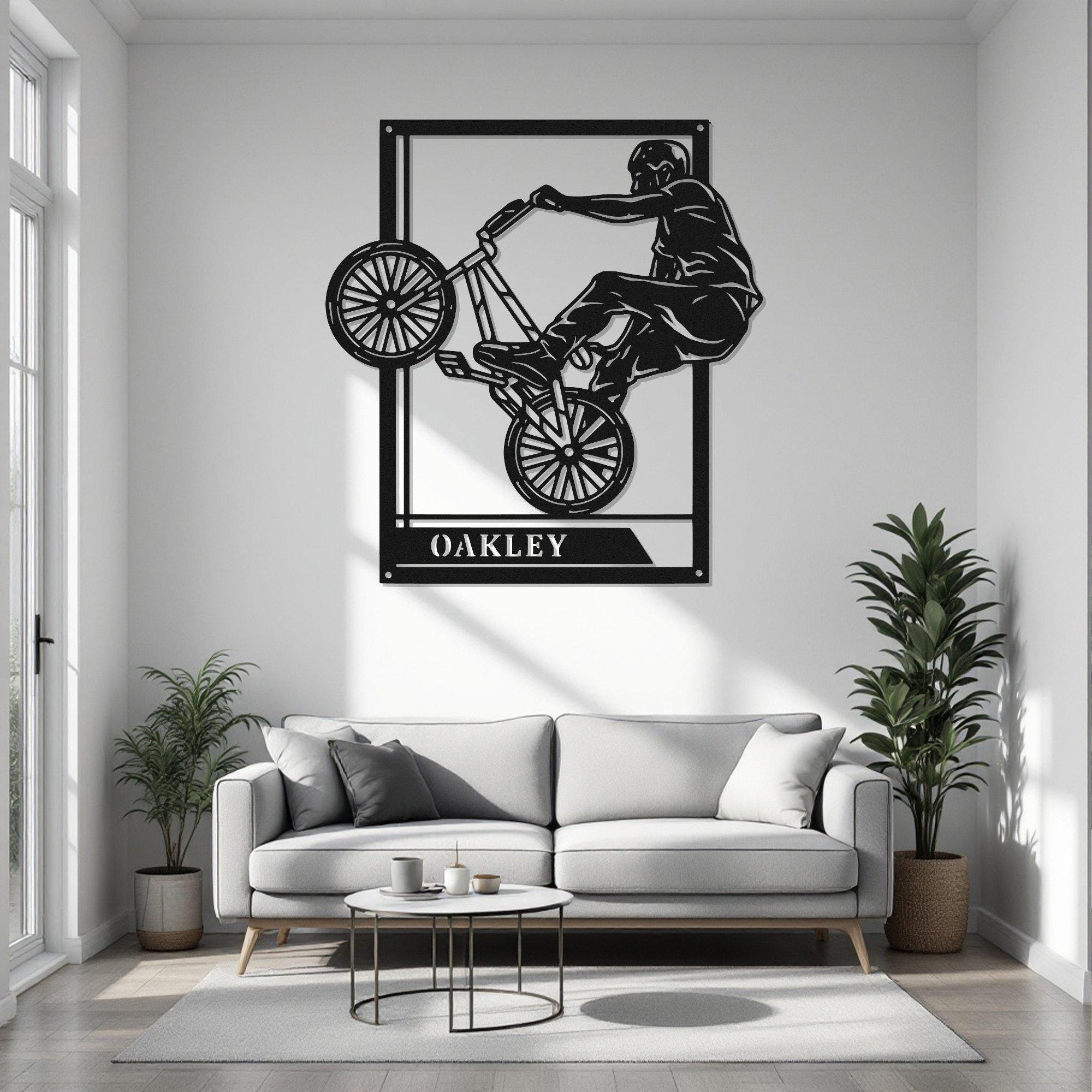 Custom Male BMX Signage Metal Wall Art With LED Light, Personalized Bmx ...