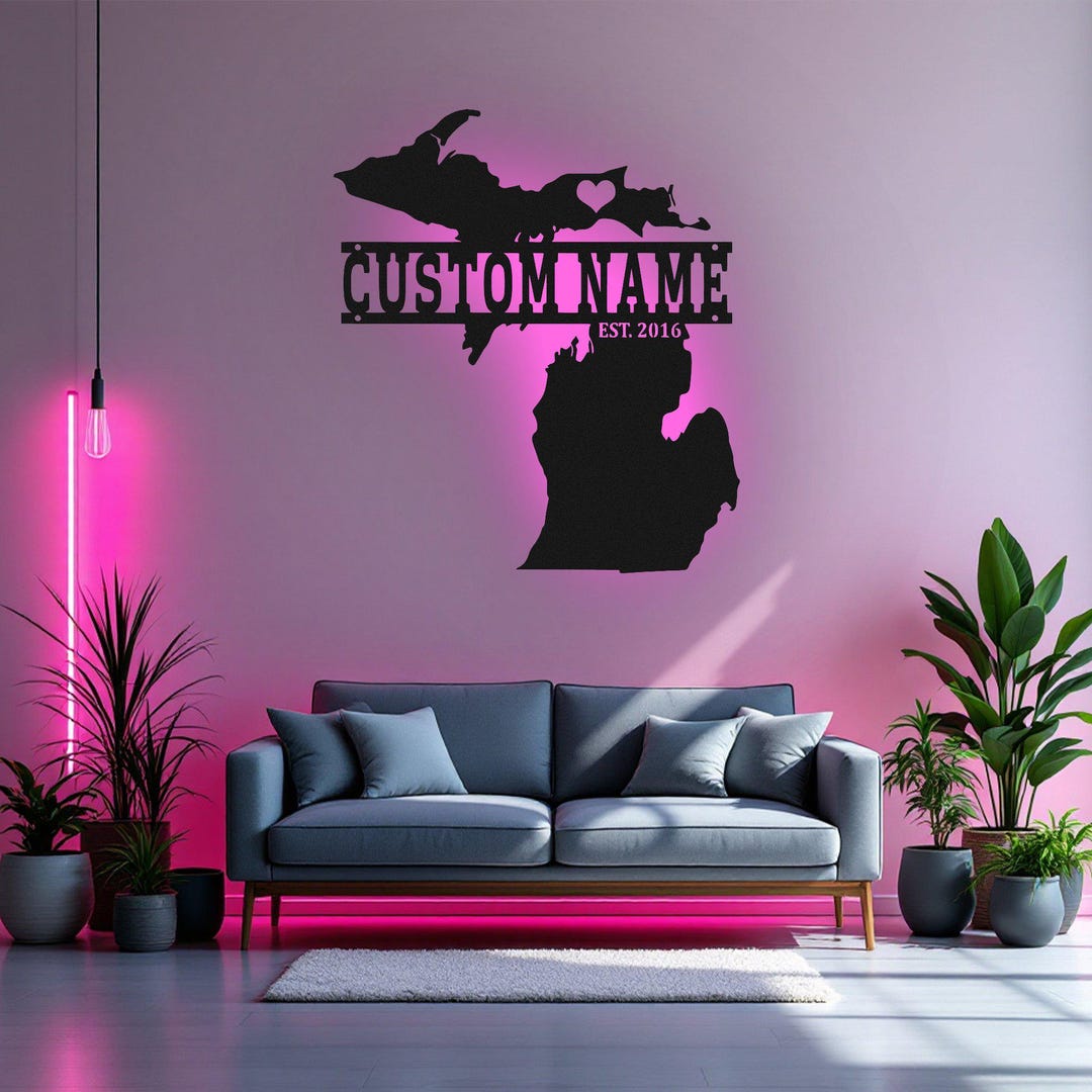 Custom Massachusetts Map Metal Wall Art With Led Light, Personalized ...