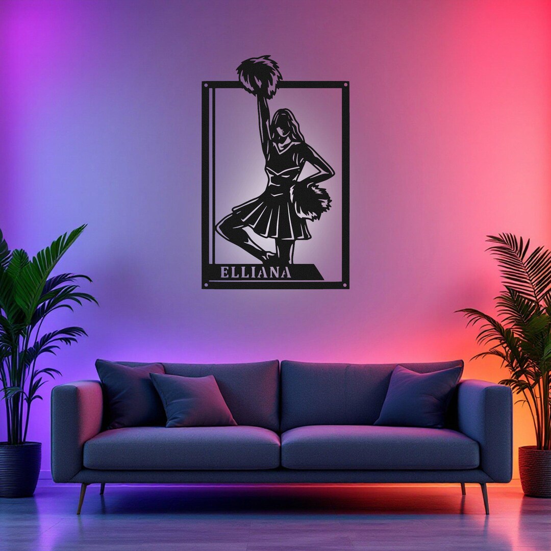 Custom Cheerleading Signage Metal Sign With LED Light, Personalized ...